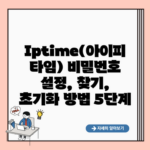 Iptime(아이피타임) 비밀번호 설정, 찾기, 초기화 방법 5단계